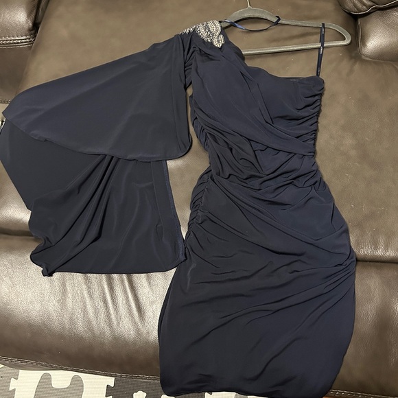 Cachet | Dresses | Navy Blue One Sleeve Formal Special Occasion Dress ...